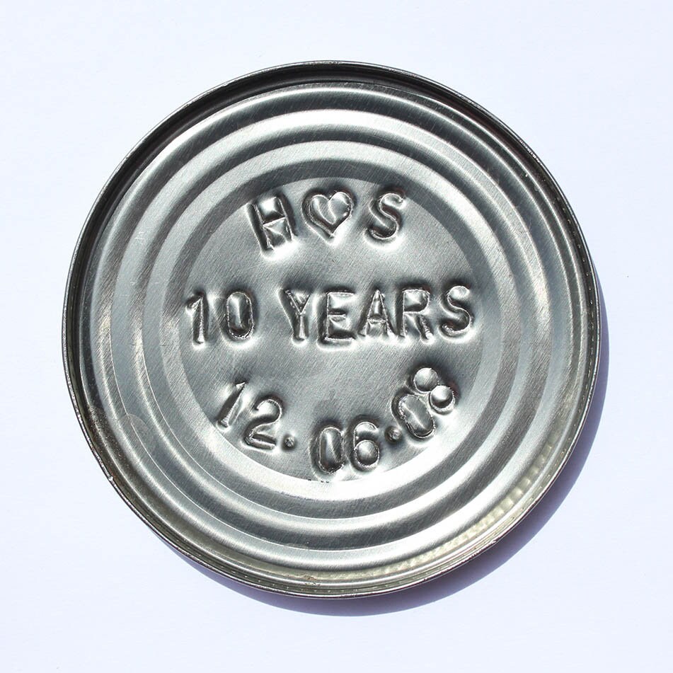 10th Anniversary Personalised Tin UNFRAMED | Tenth Wedding Anniversary ...