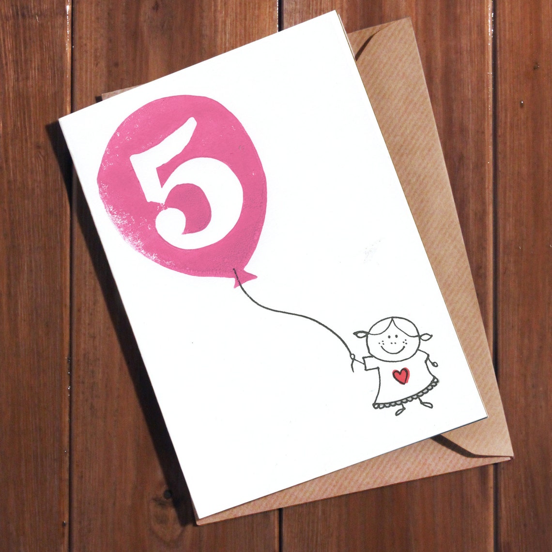 5th Birthday Card, Five Year Old Card, Age 5 Birthday Card, 5 Today ...