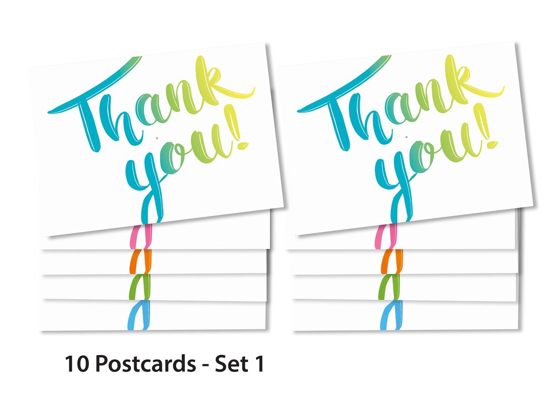 Thank You Cards for Teacher Pack of 10 Thank You Postcards - Etsy UK