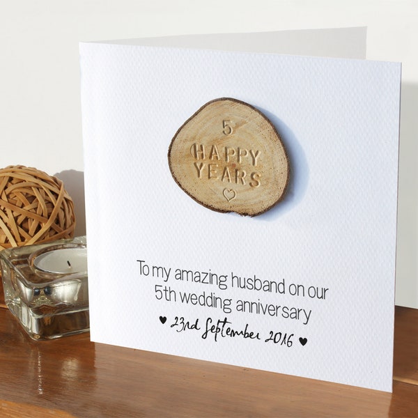 Wood Wedding Anniversary Card Husband Etsy