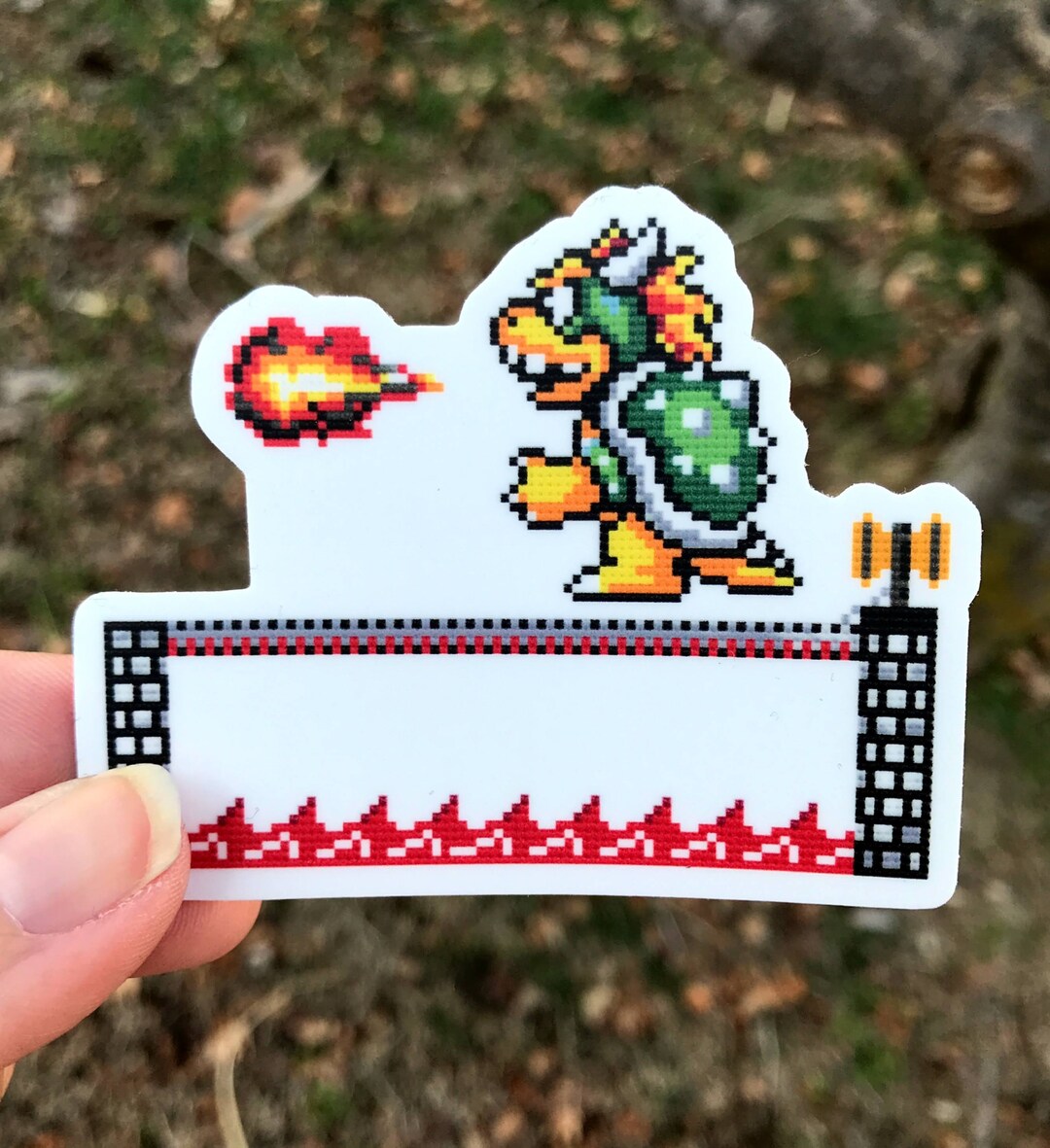 Bowser Fireball Sticker: 80s Super Mario Brothers Decal - Etsy