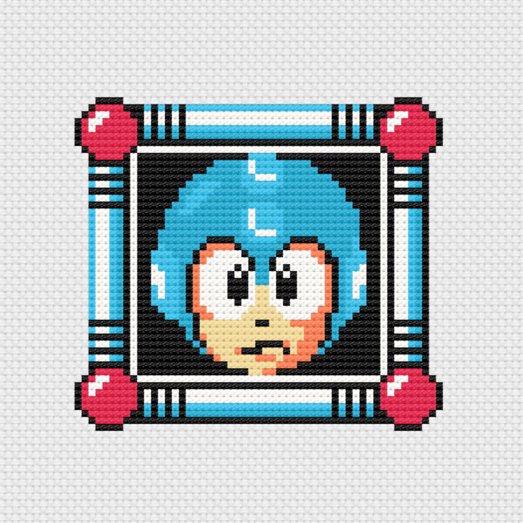 Mega Man 3 Cross Stitch Pattern: Framed Face (instant PDF Download) - Etsy
