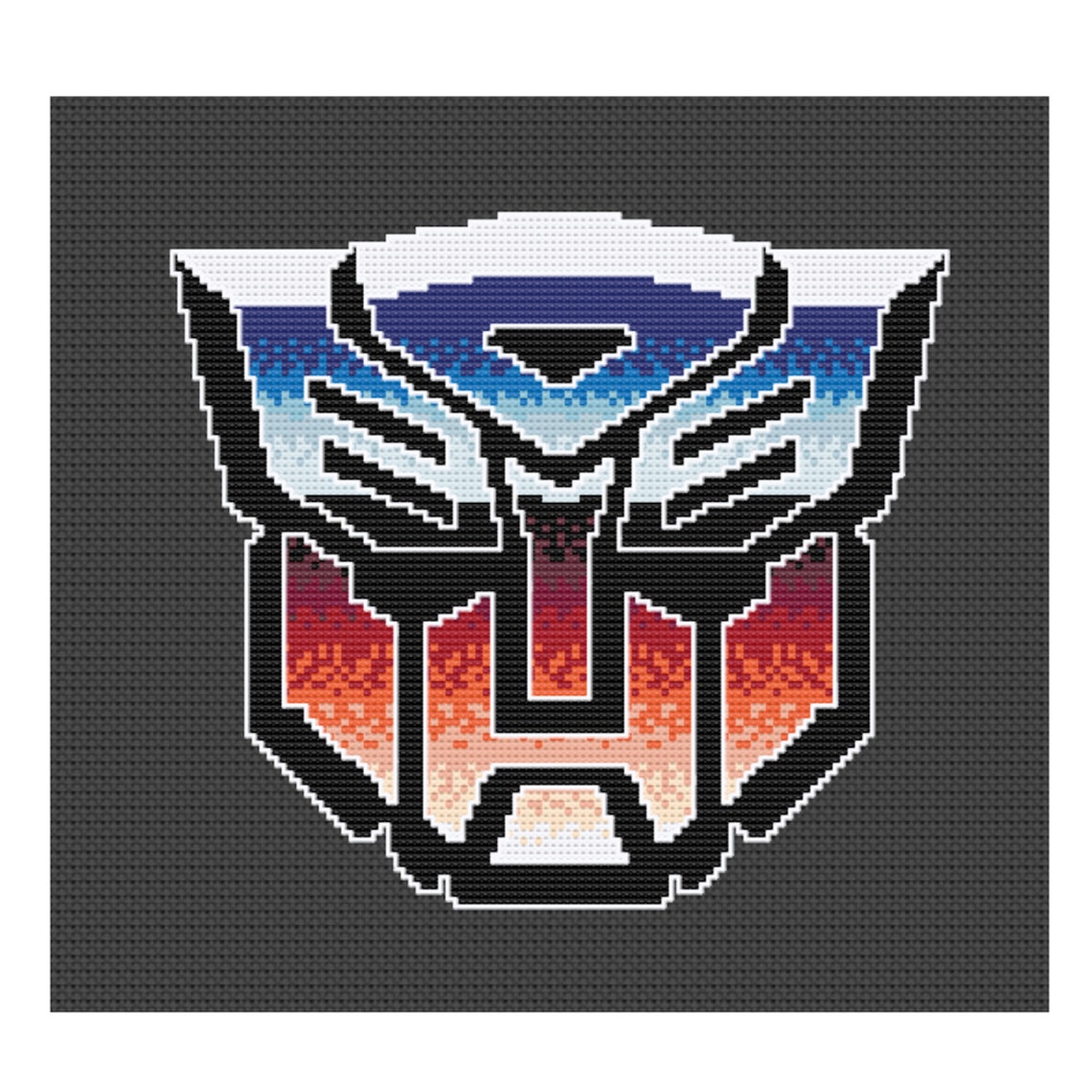 Autobots Logo ~ Transformers Colorful Logo Counted Cross Stitch Pattern ...