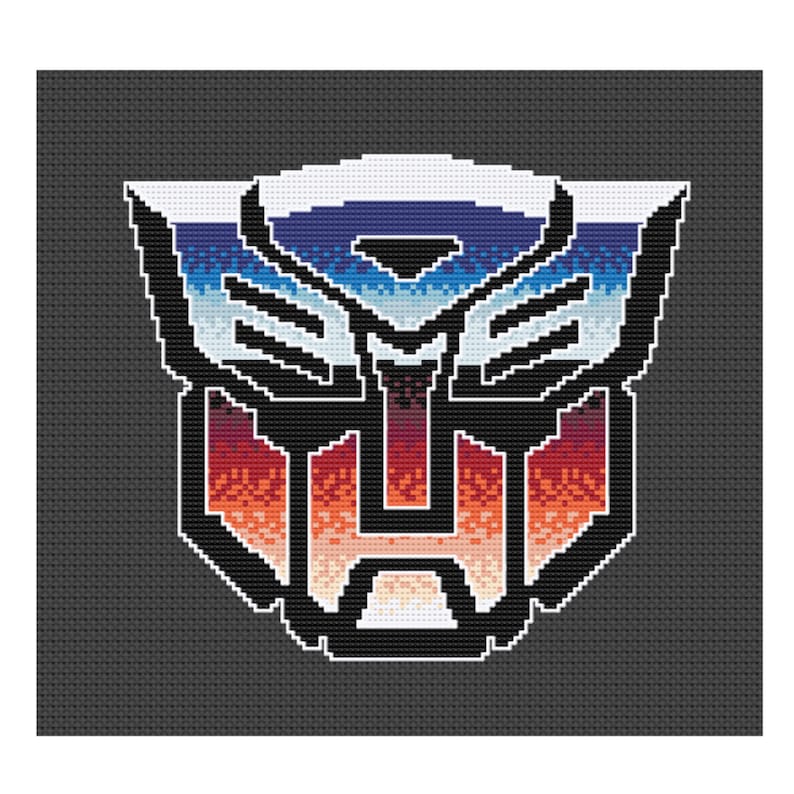 Autobots Logo ~ Transformers Colorful Logo Counted Cross Stitch Pattern ...