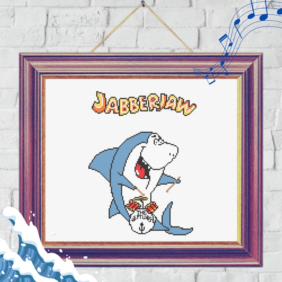Jabberjaw Drumming Counted Cross Stitch Pattern ~ Jabberjaw & the ...