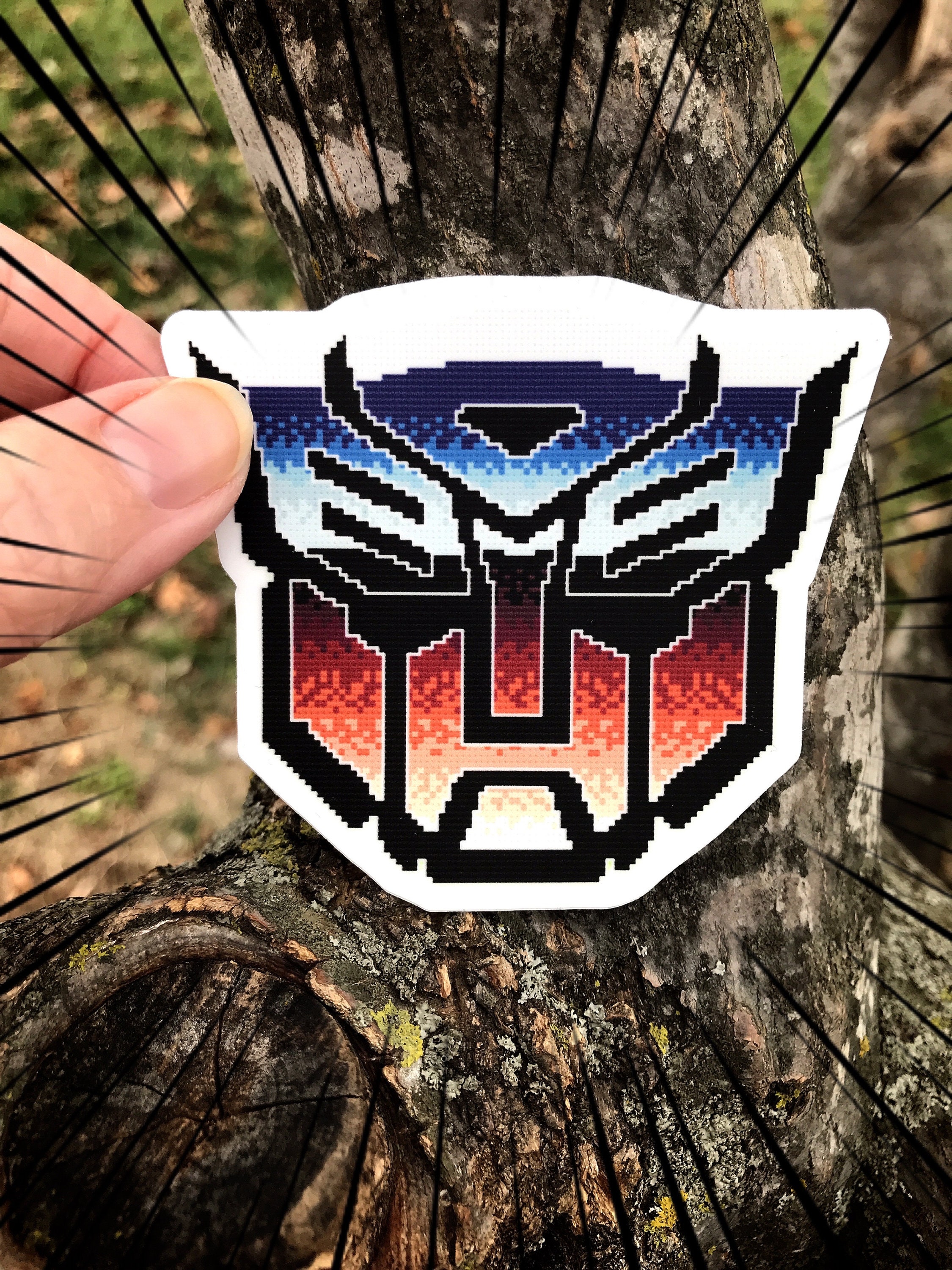 Autobots Logo Sticker, Cross Stitch Sticker, 1980s Cartoon, 80s Art ...