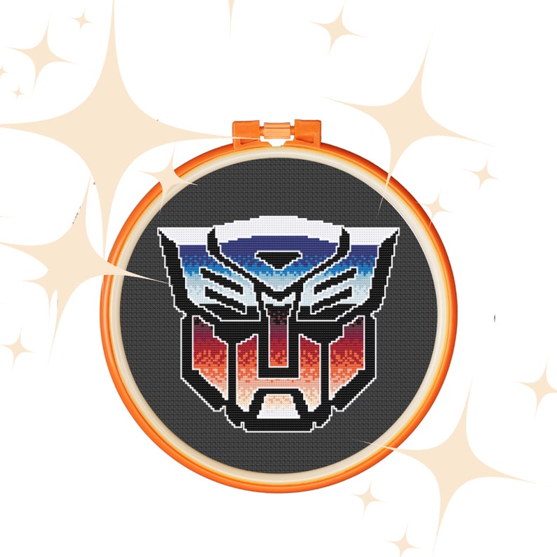 Autobots Logo ~ Transformers Colorful Logo Counted Cross Stitch Pattern ...