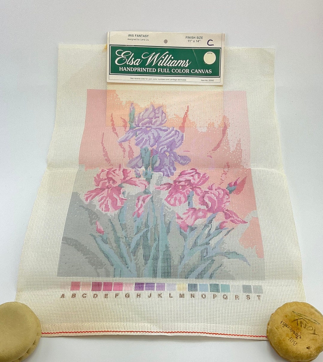 Vtg Elsa Williams Needlepoint Canvas, Iris Fantasy, Item No. 23343 ...