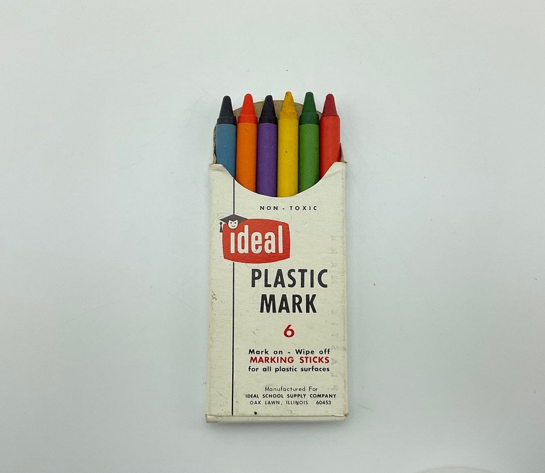 Vintage Ideal Plastic Mark Marking Sticks, Wipe off Crayons for Plastic ...
