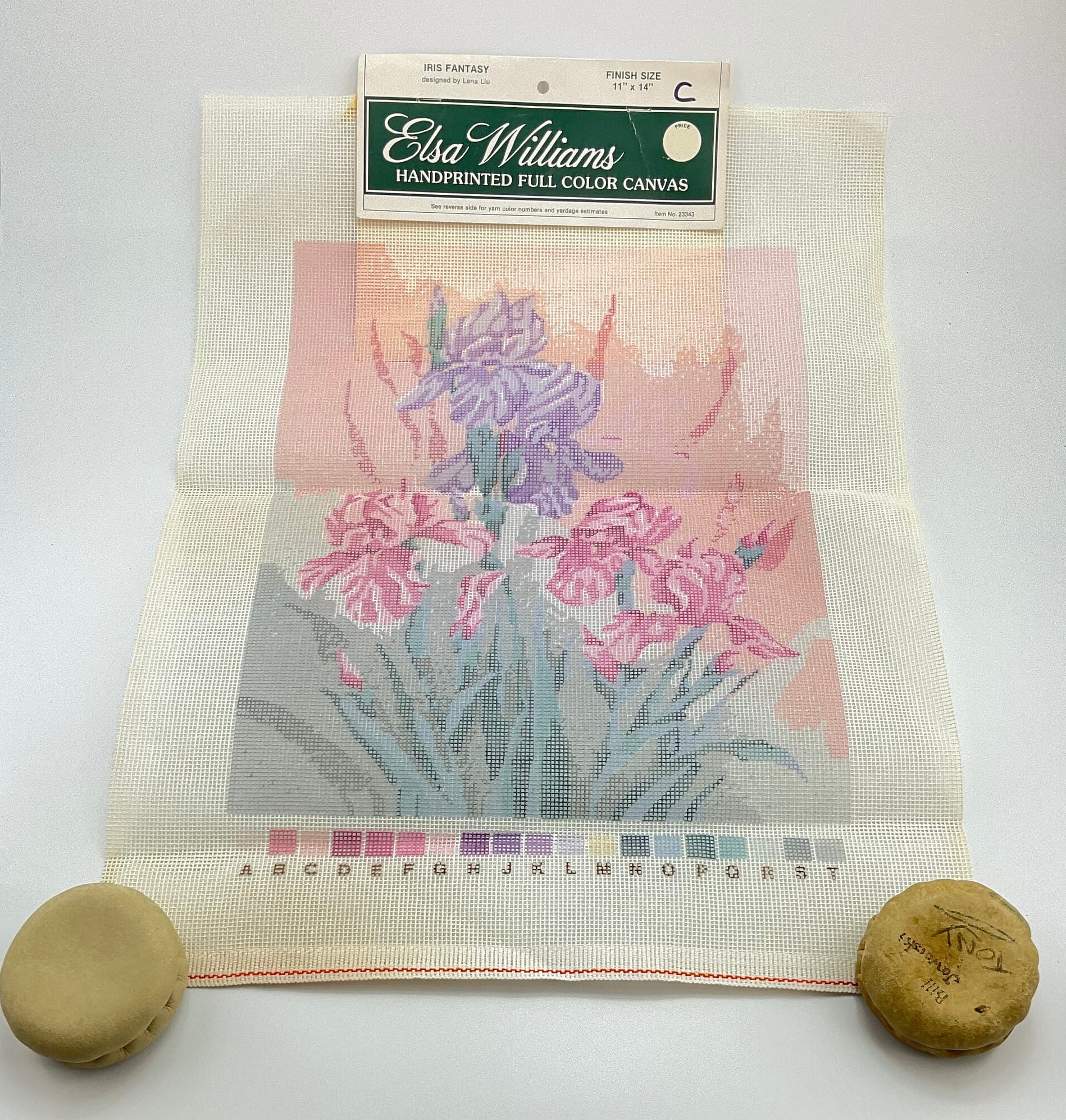 Vtg Elsa Williams Needlepoint Canvas, Iris Fantasy, Item No. 23343 ...
