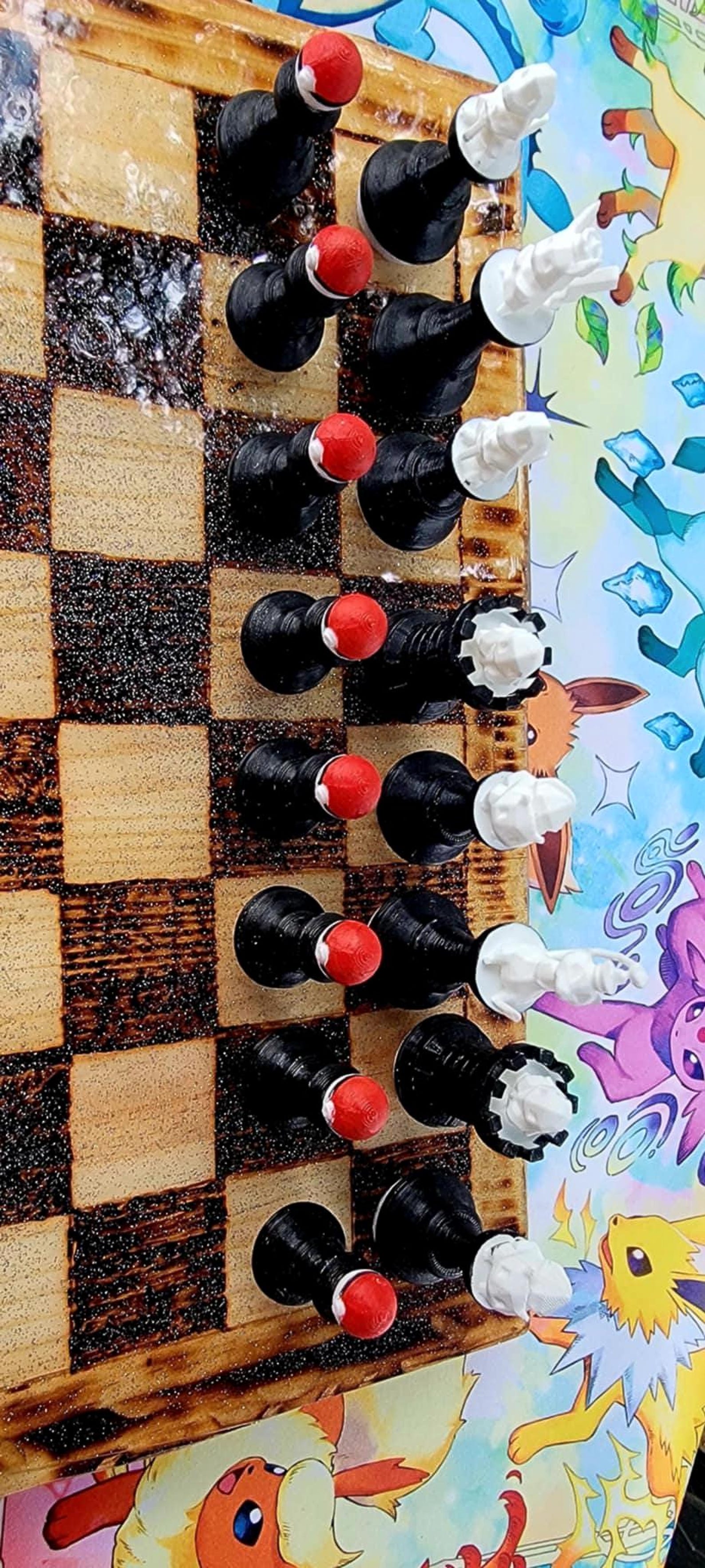 Handcrafted Pokémon Chess Board - Etsy