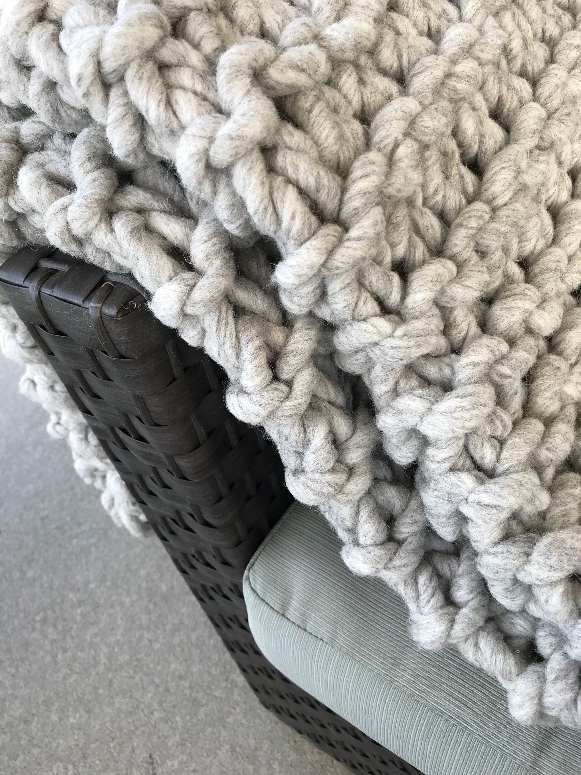 Large Chunky Blanket or Throw, Made With Natural Hand Spun Giant Yarn ...