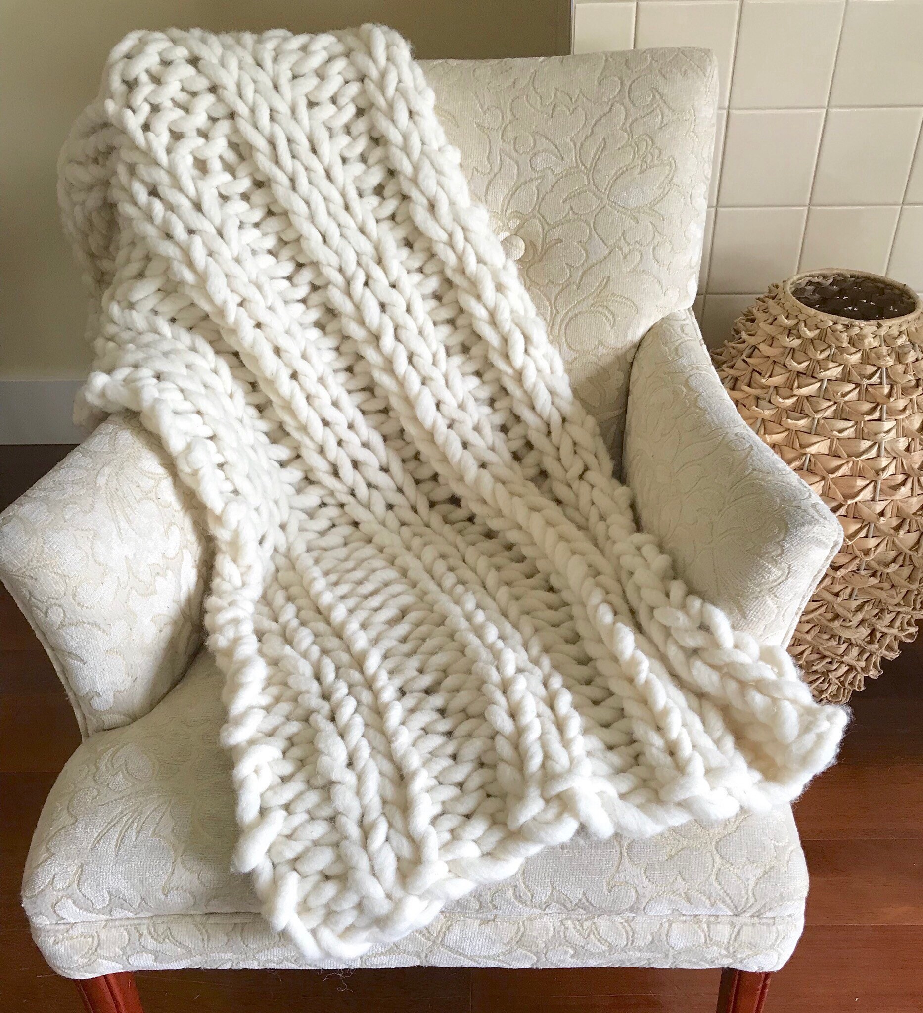 Large Knit Blanket This Chunky Wool Blanket is Great for Your - Etsy