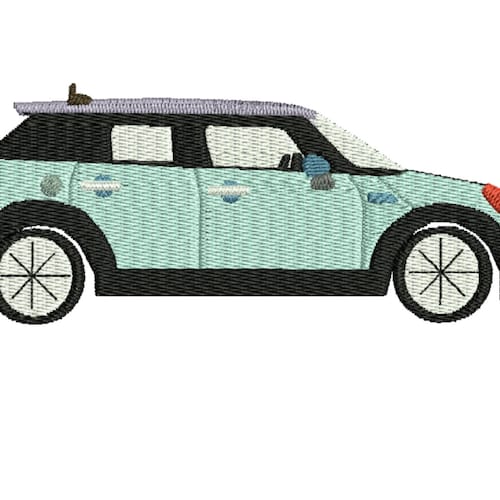 Embroidery Design Car Vehicle Mini Cooper | Etsy