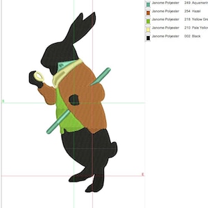 White rabbit embroidery design children | Etsy