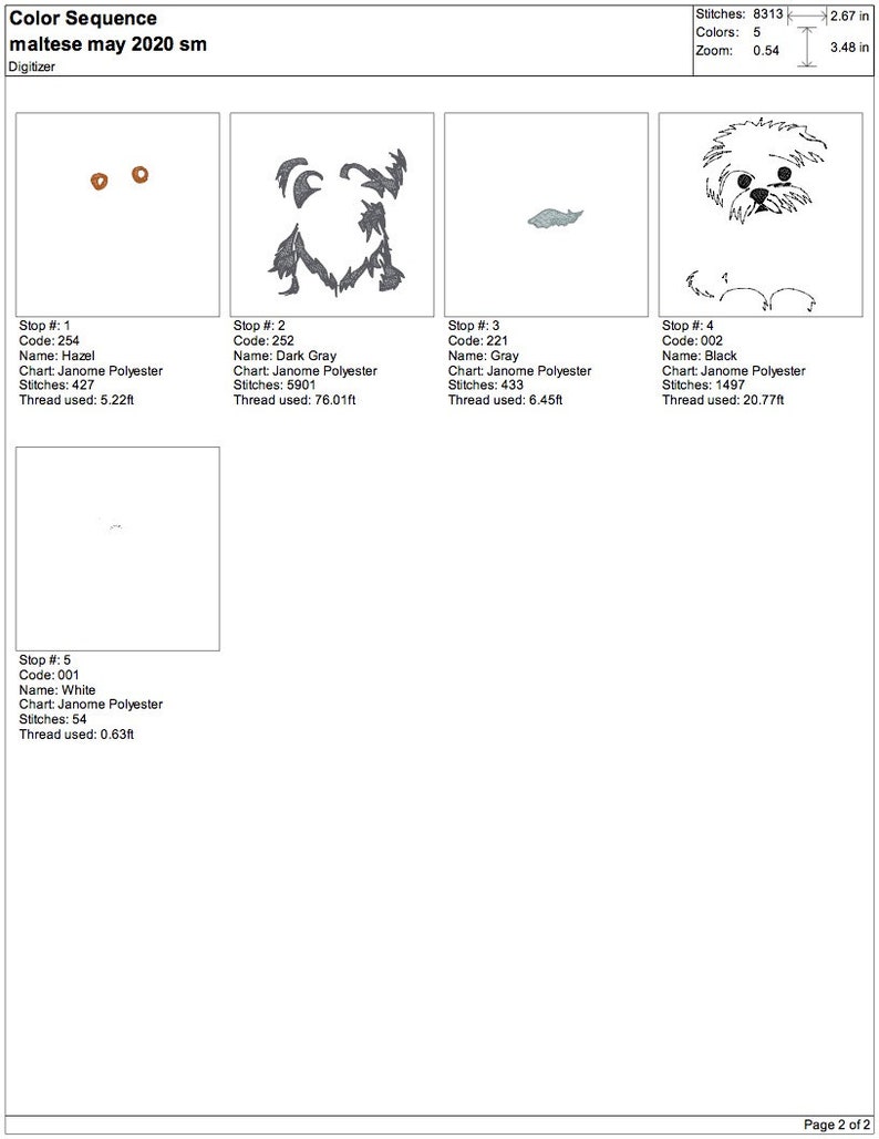 Embroidery Design, Maltese Dog, 2 Designs, 1 Filled In - Etsy