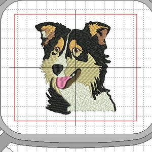 Boarder Collie Dog Filled Embroidery 2 Sizes 3.79"(4x4) and 5.02"(5x7 ...
