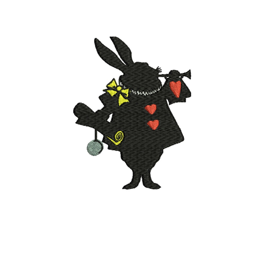 White Rabbit Embroidery Design Children - Etsy