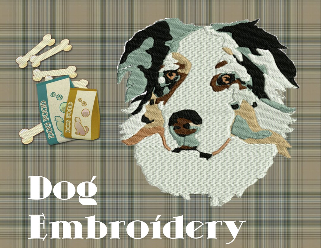 Australian Shepherd Embroidery Design Dog - Etsy