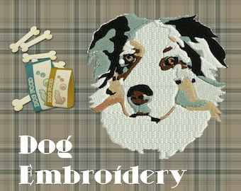 Australian Shepherd Dog Machine Embroidery Design, Embroidery Designs ...