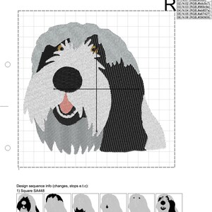 Bearded Collie 2 Sizes 6 Inch Design and 3 Inch Design/ for More ...