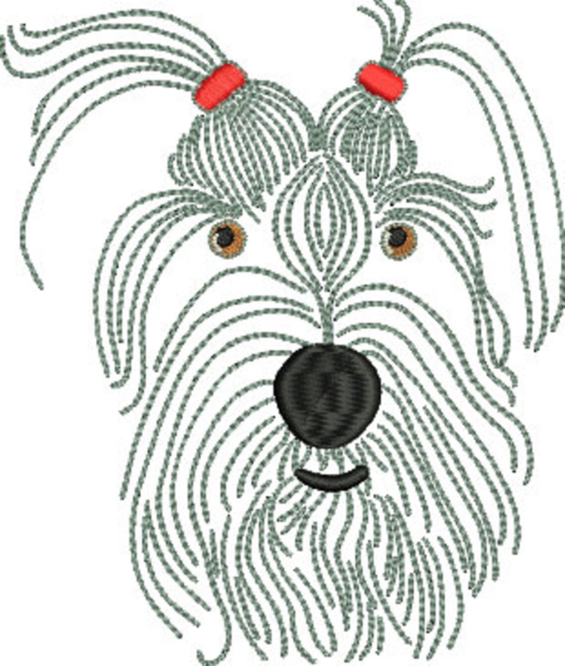 Embroidery Design Bearded Collie Simple Line Design 5.08 X - Etsy
