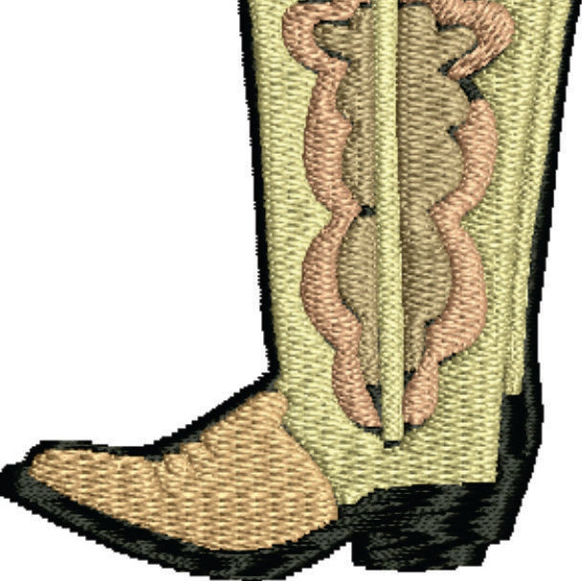 Western Boot Embroidery Design - Etsy