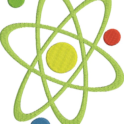 Atom Embroidery Design. Science Embroidery Design. Atom Symbol | Etsy