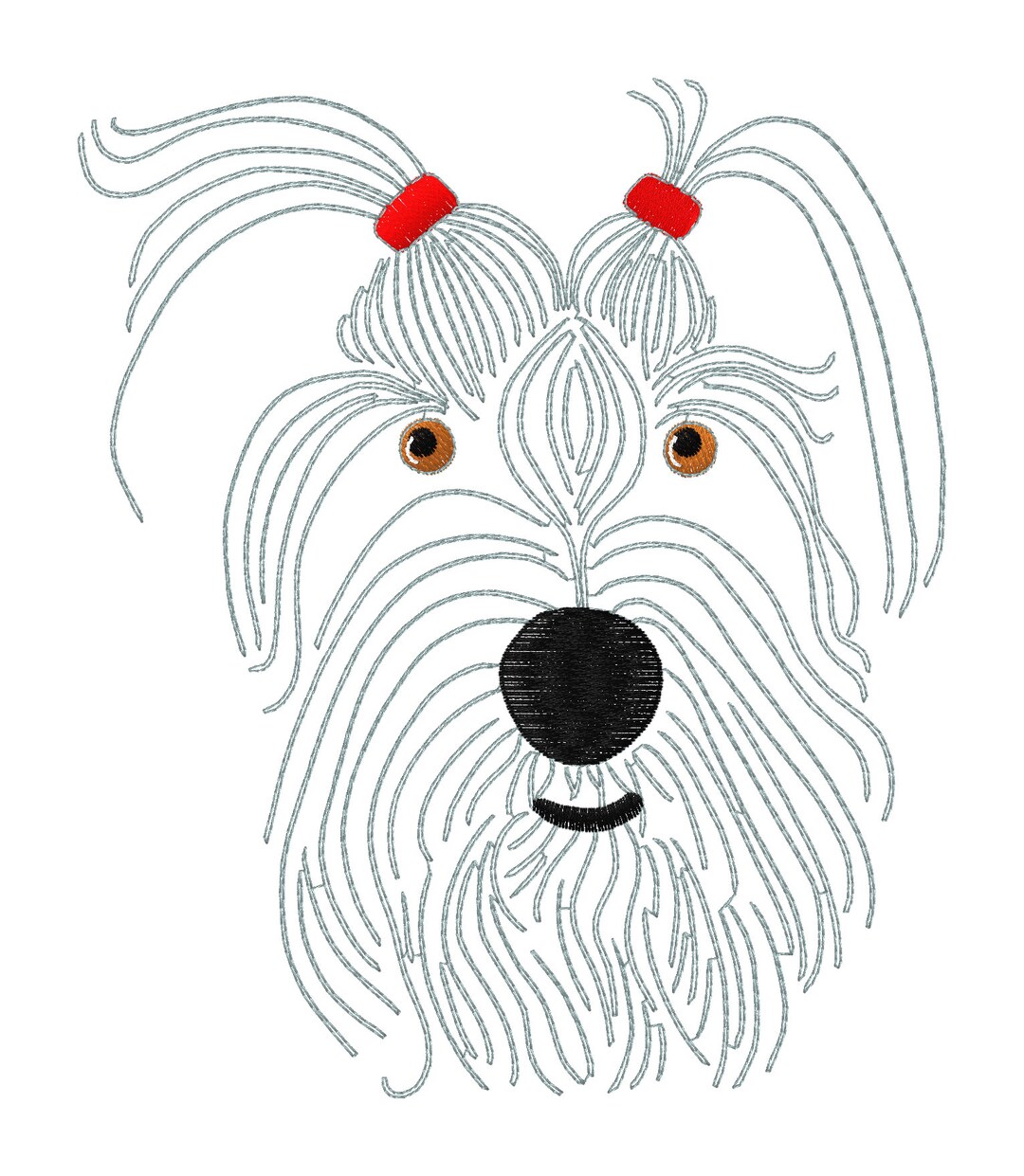 Embroidery Design Bearded Collie Simple Line Design 5.08 X 4.31 for 5x7 ...