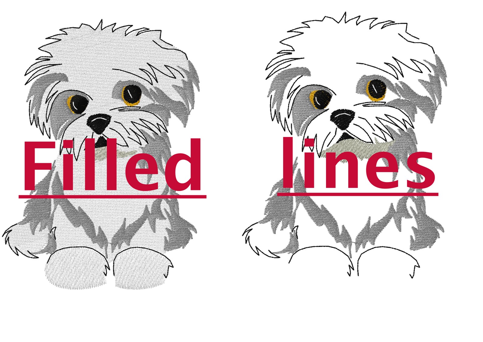 Embroidery Design, Maltese Dog, 2 Designs, 1 Filled In - Etsy