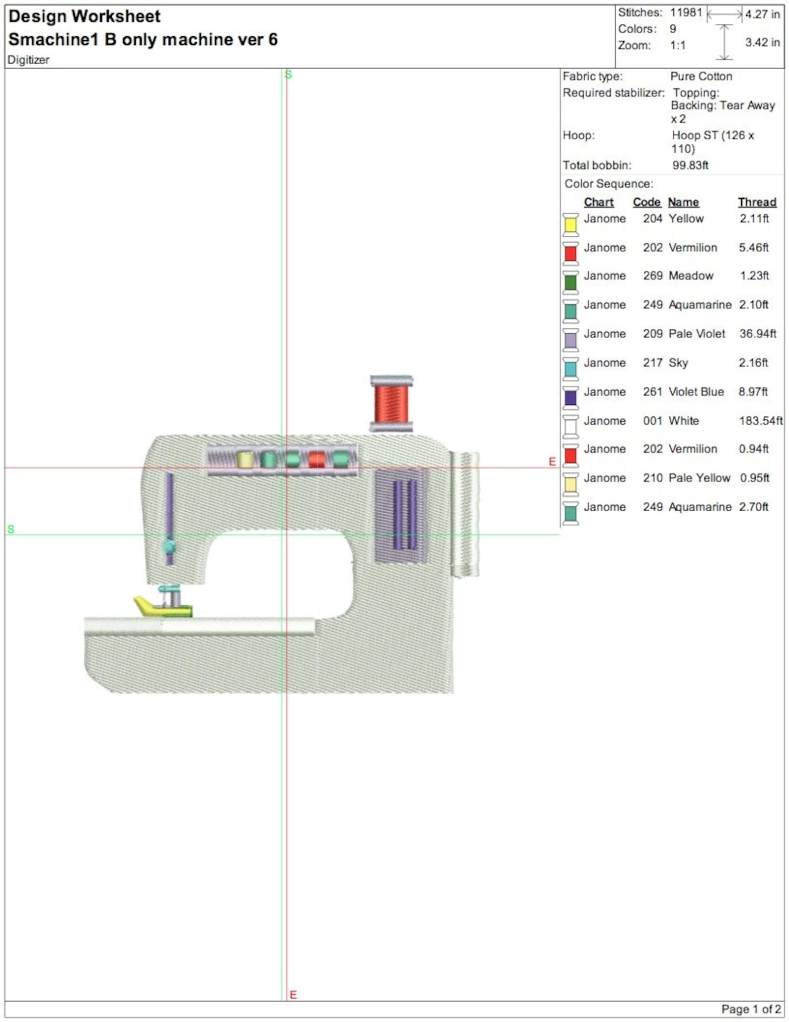 Sewing machine embroidery design | Etsy