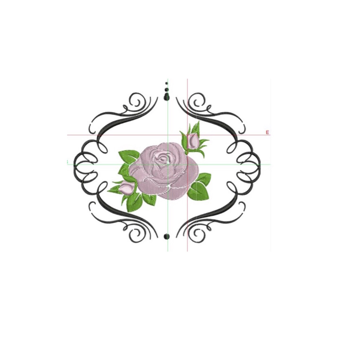 rose embroidery design | Etsy
