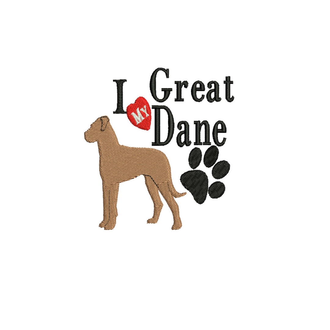 Machine Embroidery Design Dog, Great Dane - Etsy
