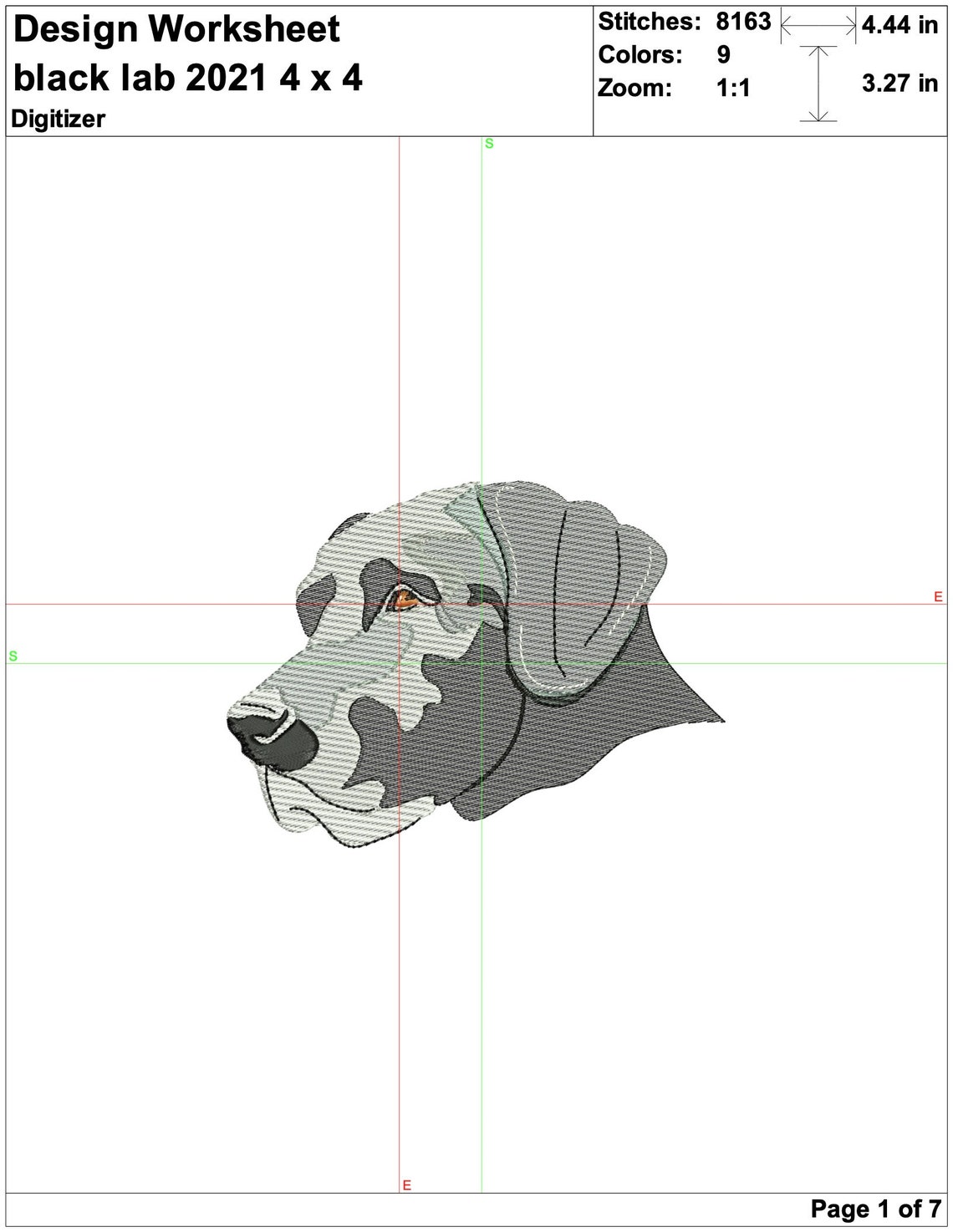 Black Labrador embroidery design 2 sizes 4 x 4 and 5 x 7 / if | Etsy