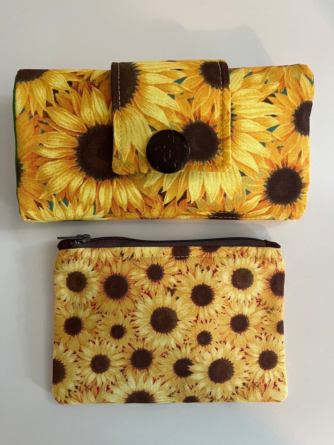 Sunflower Wallet and Coin Pouch - Etsy