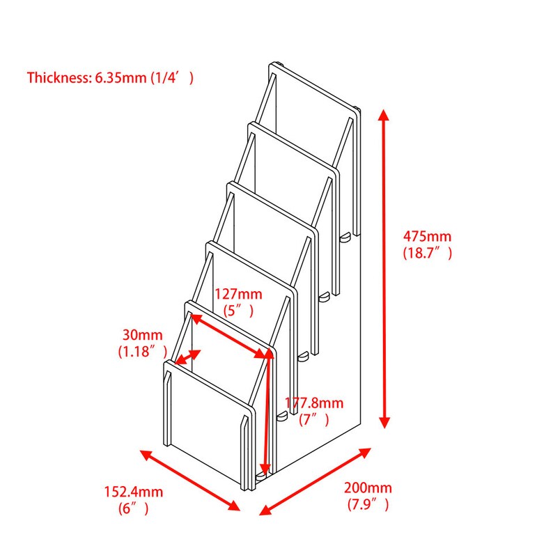 Laser Cut Files for 5R 5"x7" Greeting Card Display, Postcard Holder ...