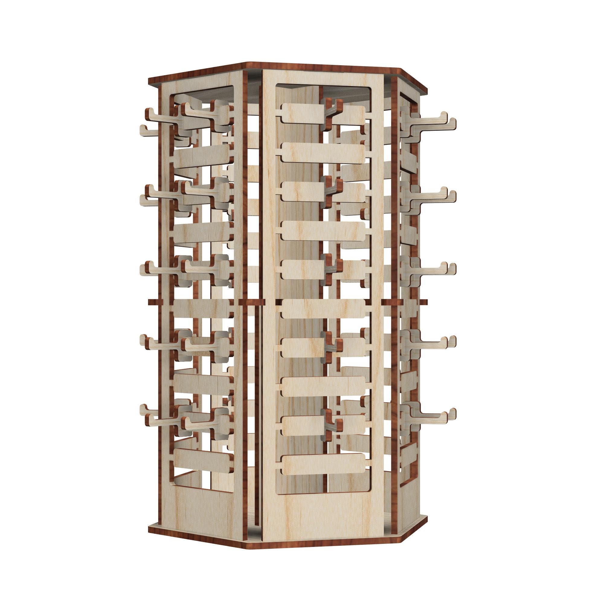 Laser Cut File for 6 Sided Rotatable Display Stand Svg, Rotating ...