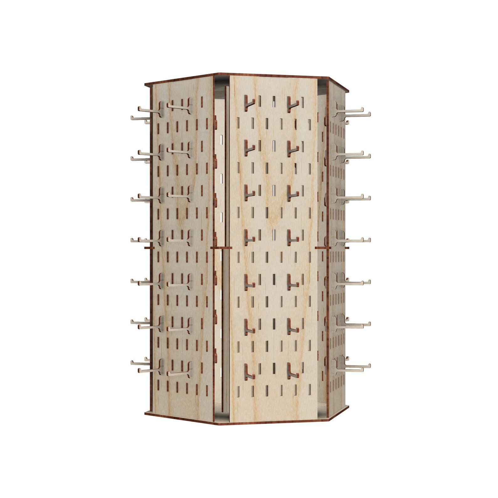 Laser Cut File for 6 Sided Hook Rotating Keychain Display, Keychain ...