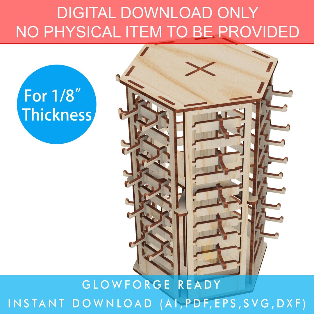 Laser Cut File for 6 Sided Rotatable Display Stand Svg, Rotating ...