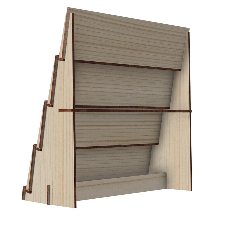 Laser Cut File for 4 Tier Display Stand 18" Shelf Tilted Display ...