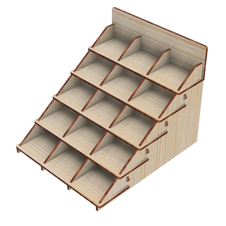 Laser Cut Files for 4 Inch Coaster Display Stand With 15 Pockets, Craft ...