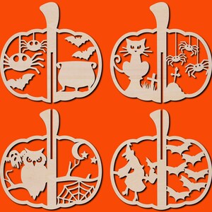 8 Designs of Interchangable Halloween 3D Pumpkin Decoration, Laser Cut ...