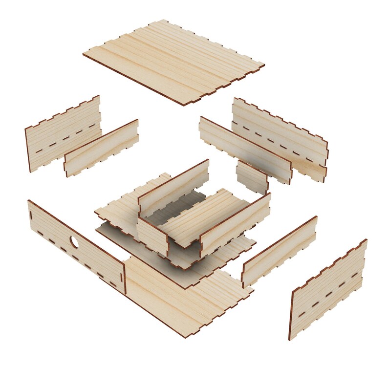 Downloadable File for Mini Chest of Drawers, 32x24 Cm, Laser Cut File ...