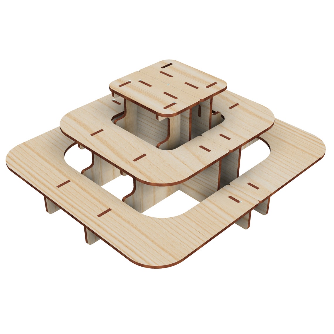 3 Layers Retail Table Display U Shape Stand With Shelves for - Etsy