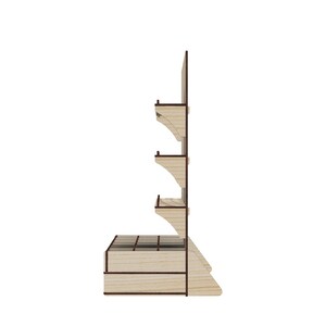 450x600mm 3 Tiers Shelf Product Display Stand With 2 Steps With 18 ...