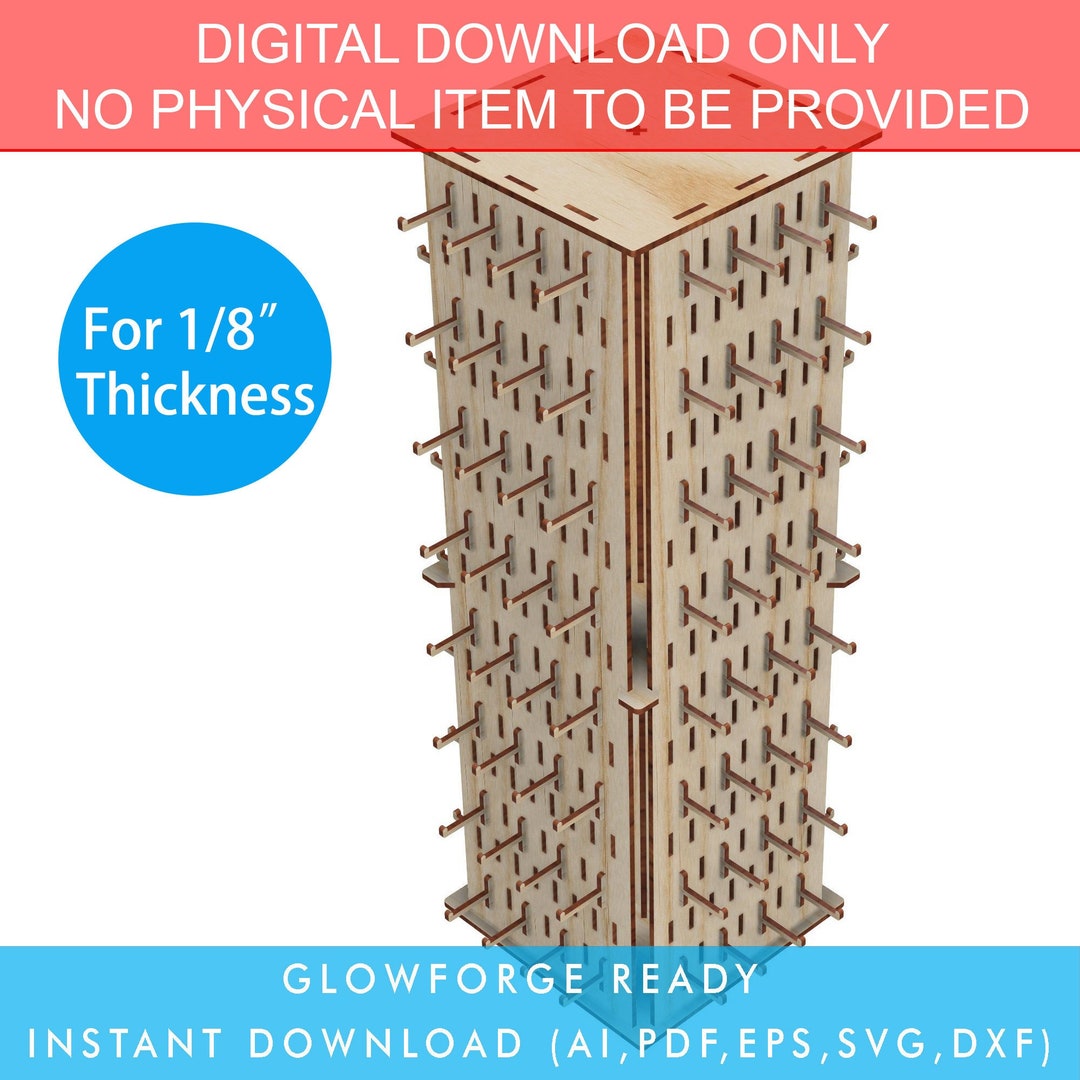 Laser Cut 4 Sided Pegboard Style Jewelry Display Svg, Keychains Display ...