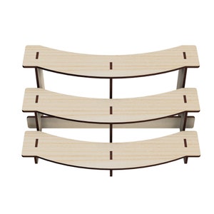 3 Layers Curved Retail Table Display Stand With Shelves for Products ...