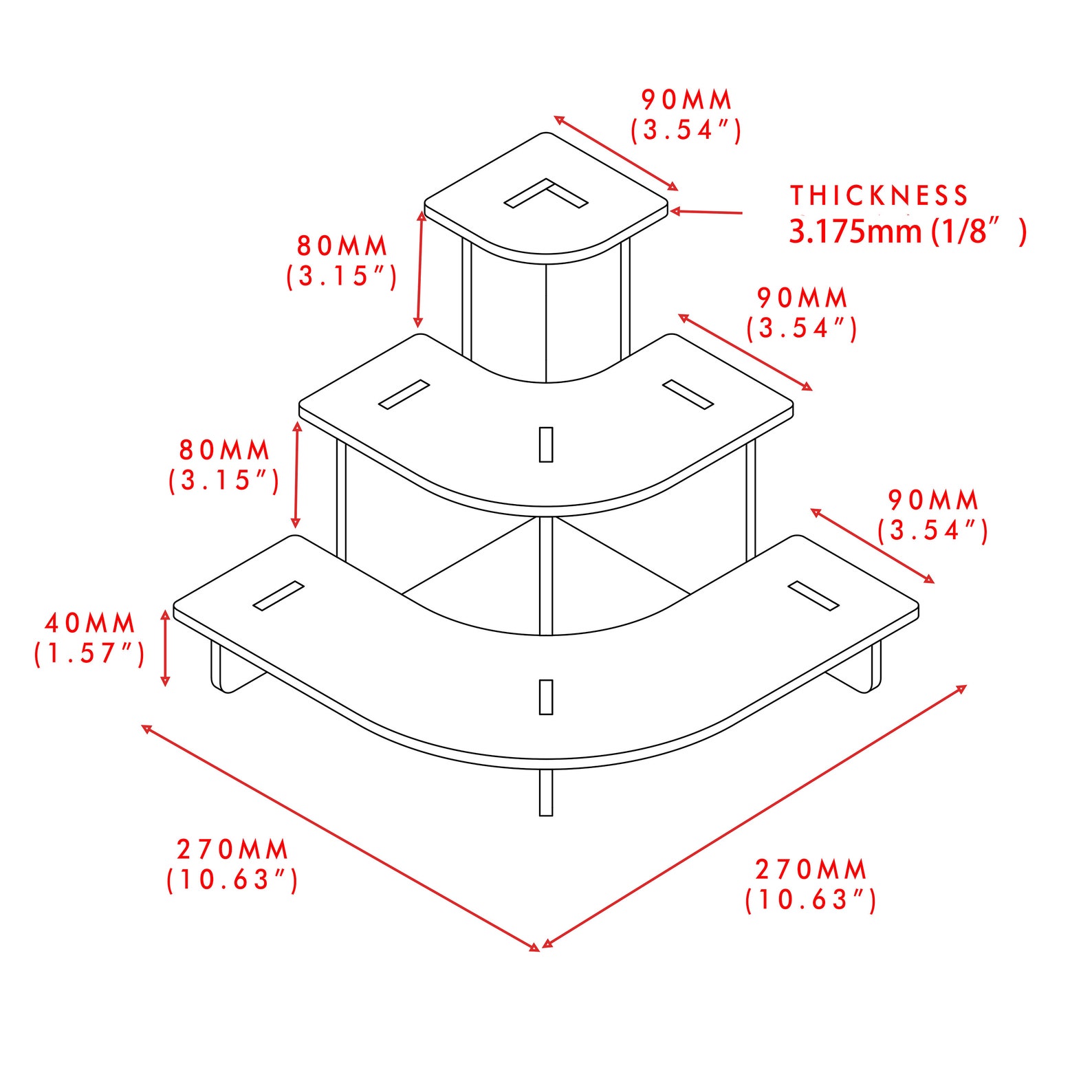 3 Layers Retail Table Display Corner Stand With Shelves for Products ...