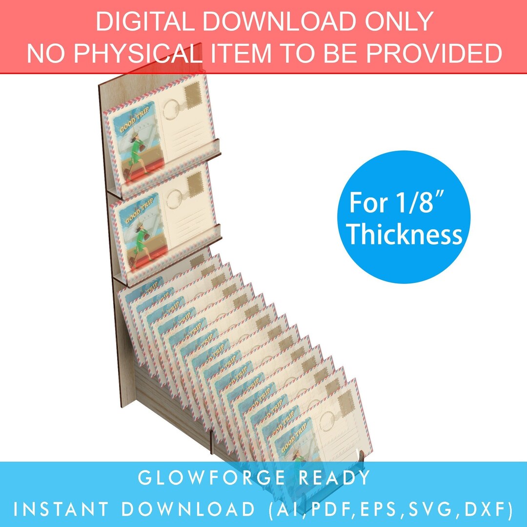 Laser Cut Files for A6 4R 4"x6" Greeting Card Display, Postcard Holder ...