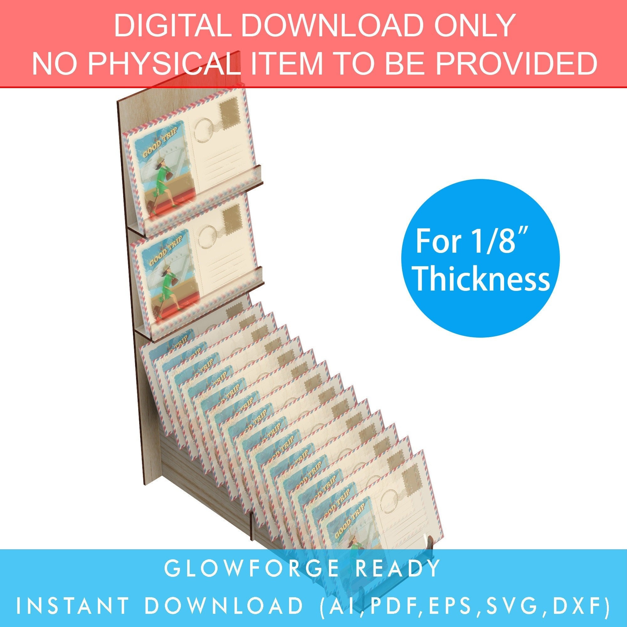 Laser Cut Files for A6 4R 4"x6" Greeting Card Display, Postcard Holder ...